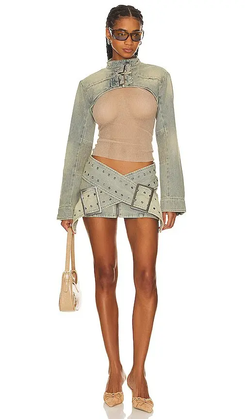 Jaded London Assassin Micro Mini Skirt In Blue Denim - 6% Off